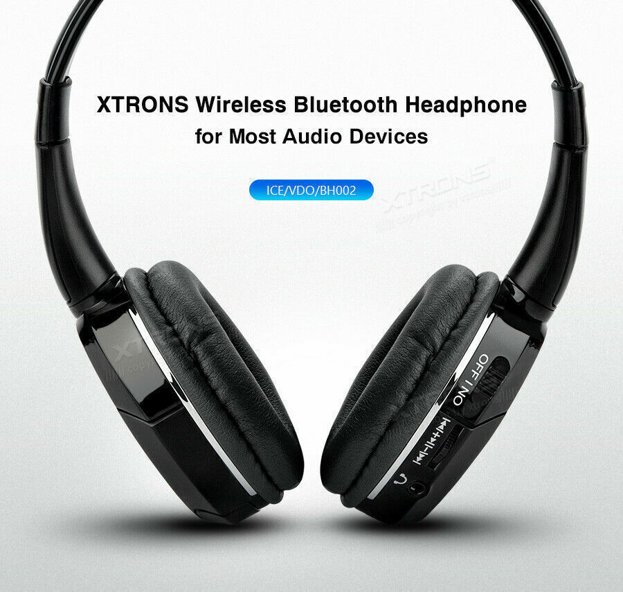 1x Wireless Bluetooth Headphones Headsets For Car Headrest Roof Monitor ...