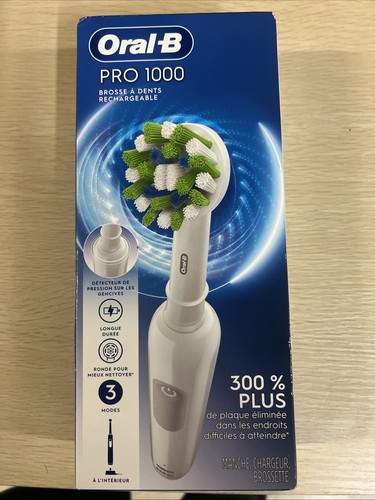 Oral-B Pro 1000 3d Cross Action Rechargeable Toothbrush 69055859636| eBay