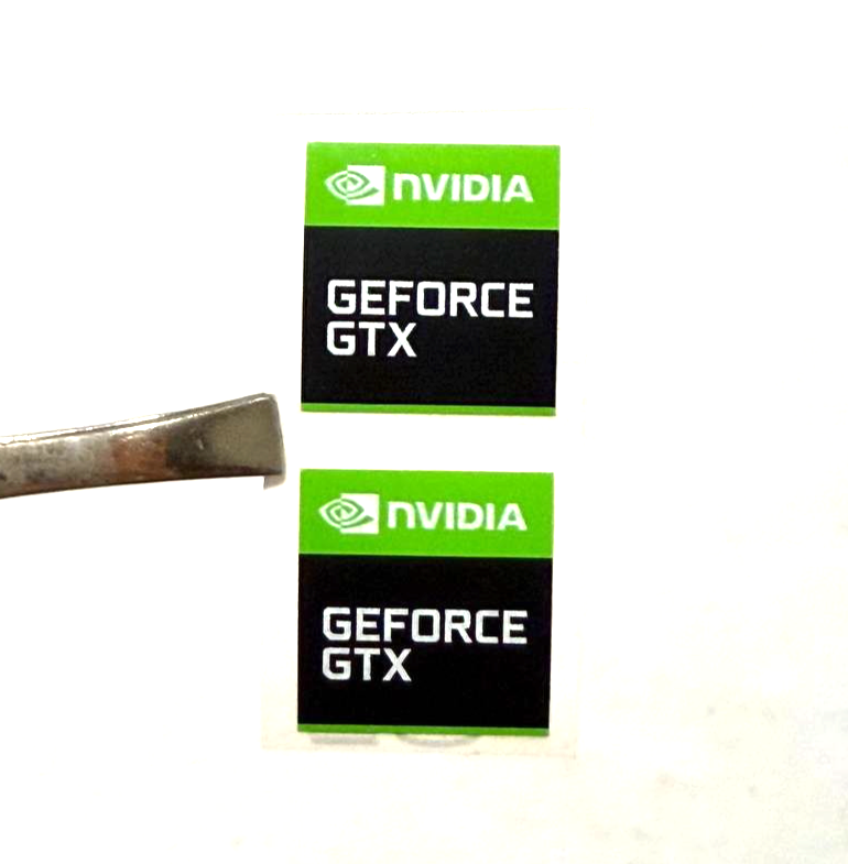 2 x Nvidia GeForce GTX Laptop/PC Sticker Label Decal Badge 16.5mm x ...