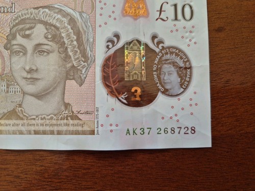 AK 47 UV light tested £10 Pounds QEII UK Banknote Jane Personalised ...