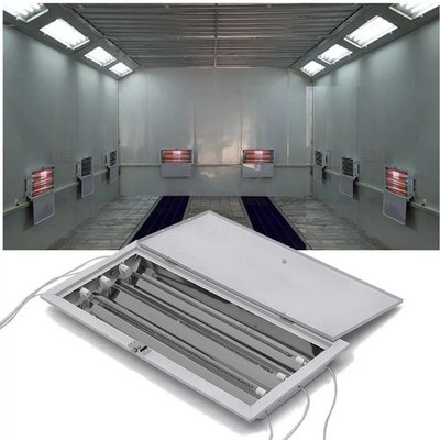 8 X 3KW Spray Baking Booth Infrared Paint Curing Lamp Heaters Heating ...