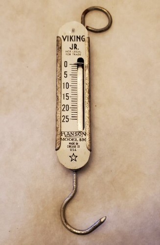 Vintage Hanson Model 890 Scale ( Viking Jr. 25 lb. ) Hanging Fish Scale ...
