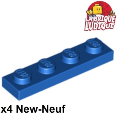 Lego 4x Plate 1x4 Blue 3710 NEW | eBay