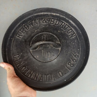 Vintage RARE Redway & Burton 1866 Cast Iron No 11 Skillet Kettle Lid ...