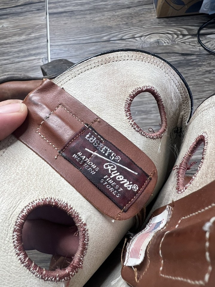 Vintage Luskeys Ryons Leather Western Cowboy Boots Men's Size 8 D MADE ...