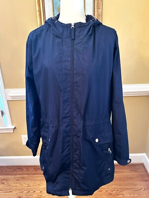 Natural Reflections Hooded Windbreaker Coat XXL Rain Jacket Zip Close ...