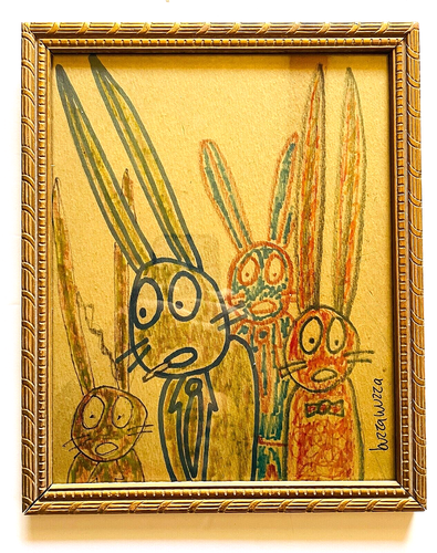 ORIGINAL FRAMED ART RABBIT DRAWING BY(Buzza Wuzza) COMIC BOOK ...