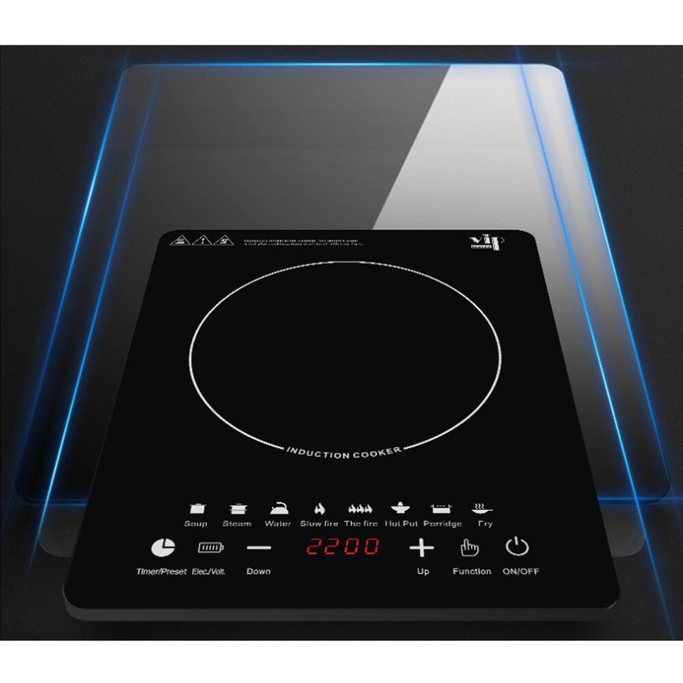 220V 2200W Portable Induction Cooktop Burner Countertop Cooker Hot Pot ...