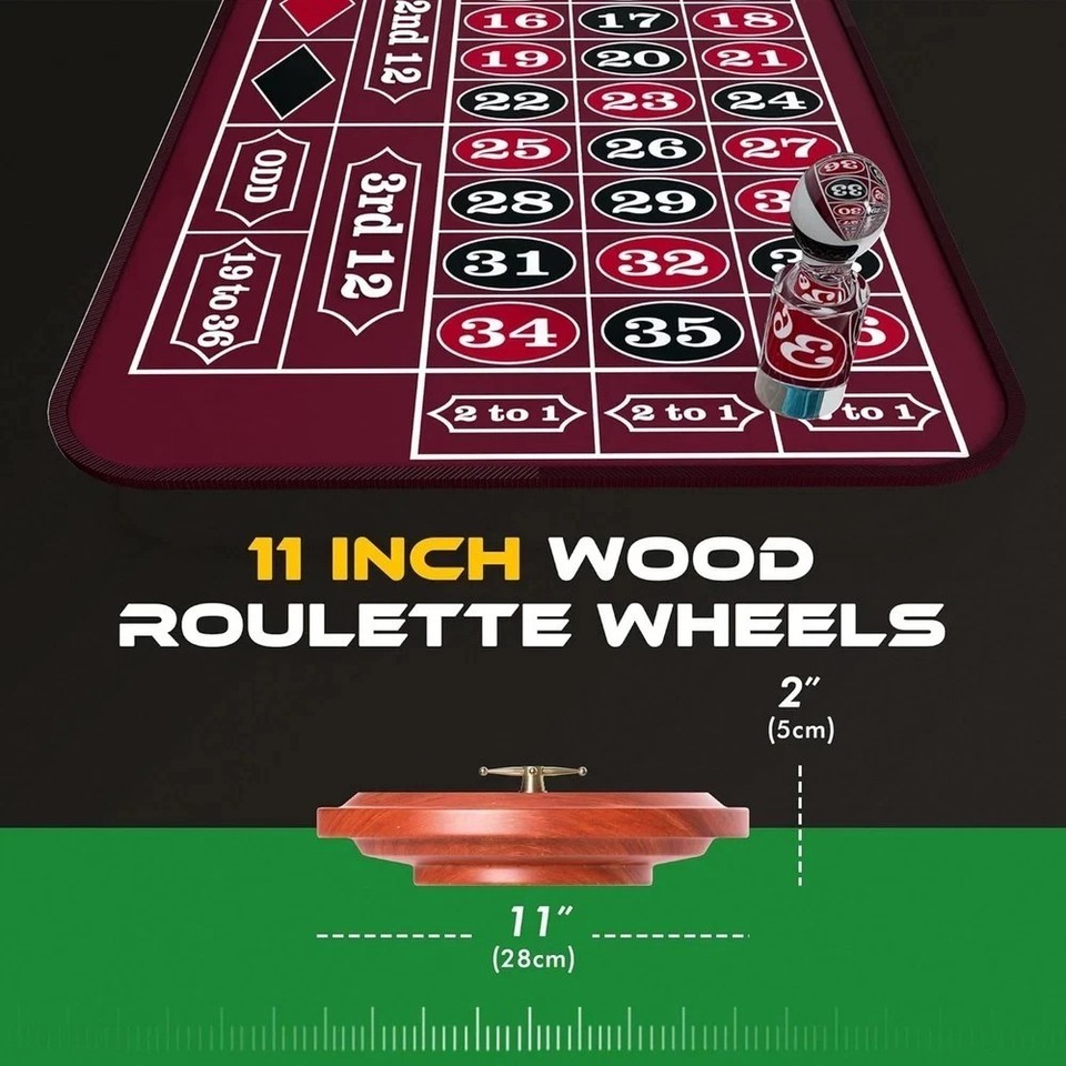 Roulette Mat Roulette Wheel Set for Adults with Rubber Roulette Table Mat 35" X | eBay