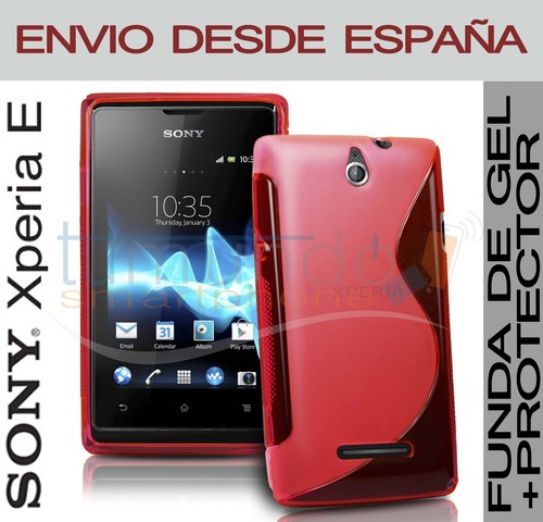 Coque TPU Gel Rouge + Protection Ecran Sony Xperia E C1605 en Espagne ...