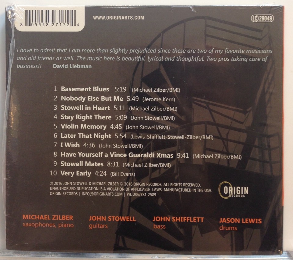 John Stowell / Michael Zilber Quartet : Basement Blues (CD 2016 Digipak ...