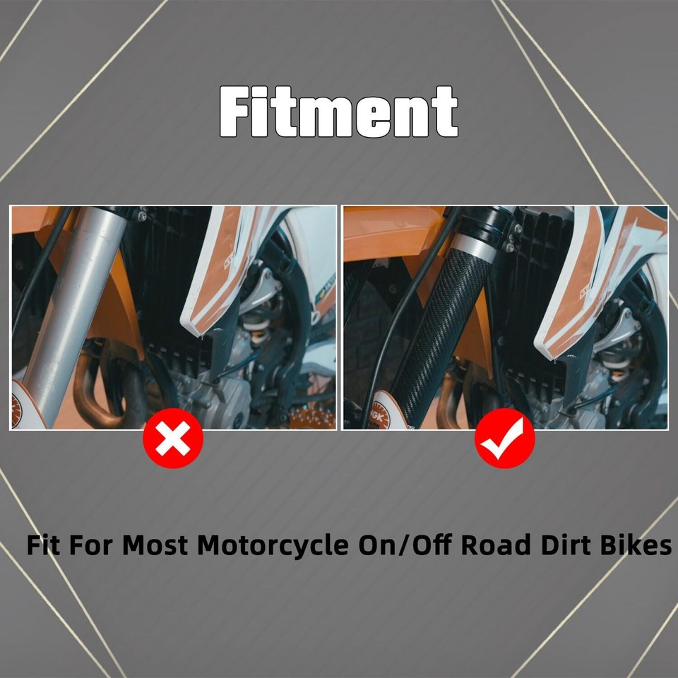 Carbon Fiber Motorcycle Fork Guard Cover Front Shock Covers 260mm for ...