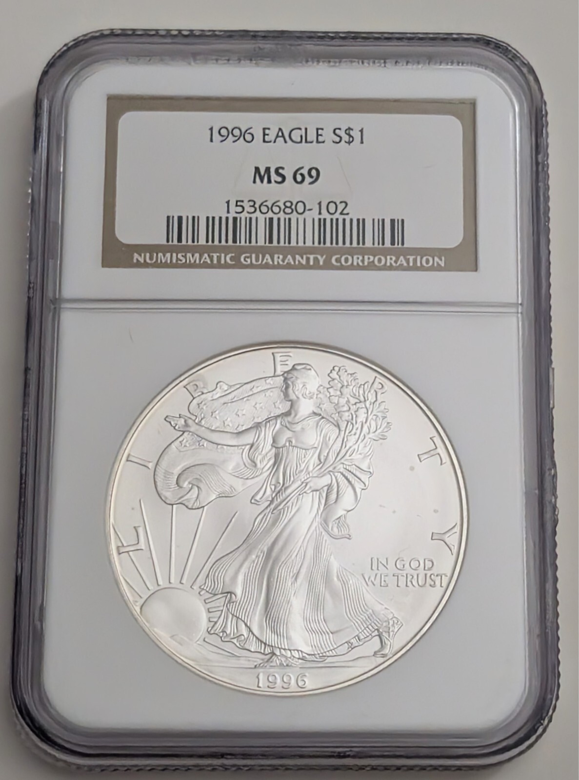 1996 EAGLE S$1 SILVER DOLLAR NGC MS69 PHILADELPHIA MINT SKU 1536680-102 ...