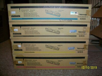 Lot of 4 Hi Capacity Genuine Xerox Phaser 6200 Toner - Black/Cyan/Mag ...