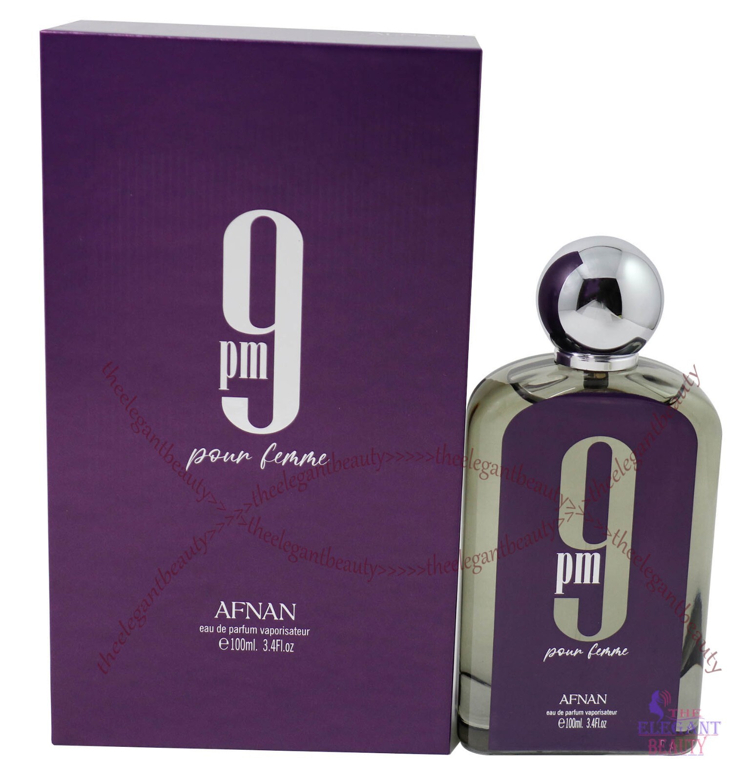 Afnan 9 PM Pour Femme By Afnan (Purple) 3.4oz/100ml Edp Spray New In ...