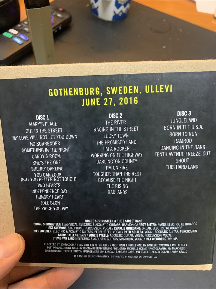 Bruce Springsteen E Street Band Live Nugs 3 Cd Gothenburg Sweden June ...