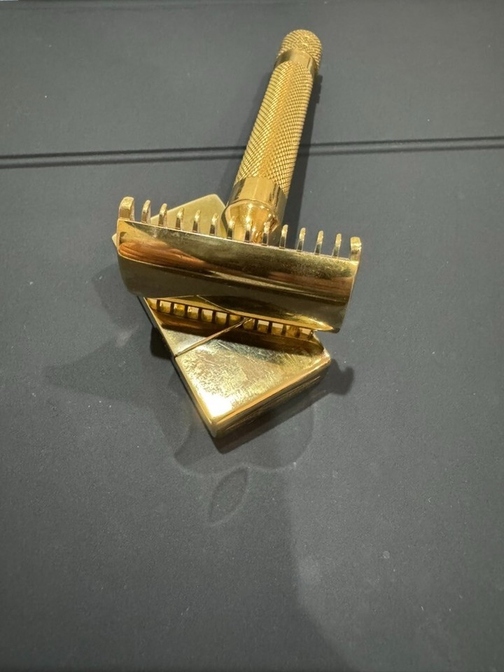 1921 Gillette Old Type Big Fellow DE 3 Piece Razor Set & Original Case ...