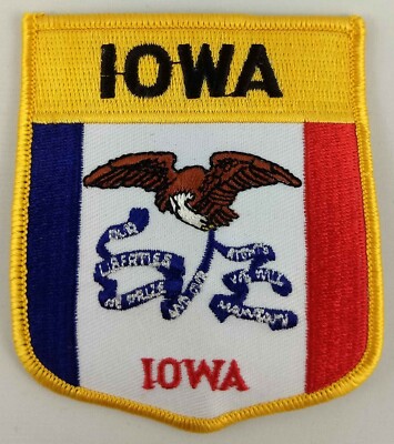 Iowa State Shield Patch Badge Embroidered Iron On Sew On Applique | eBay