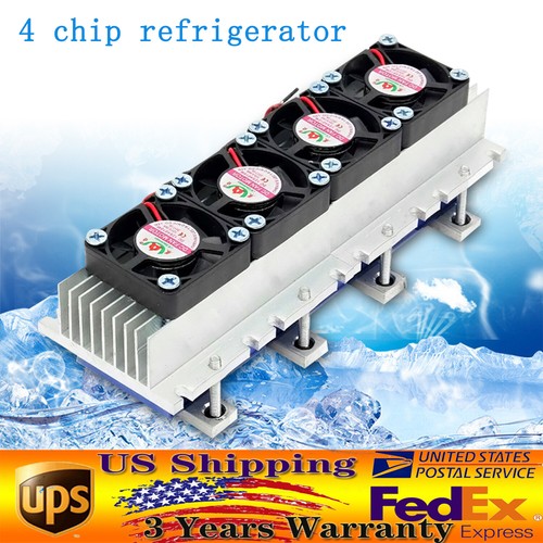 288W 4 Chip Thermoelectric Peltier Refrigeration Water Radiator Cooling ...