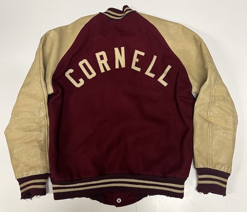 Vintage 40s 50s Cornell Ivy League Letterman Wool Leather Varsity Jacket Medium | eBay
