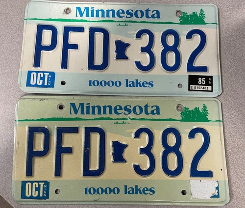 Vintage Mid 1980's Minnesota License Plates - Pair | eBay