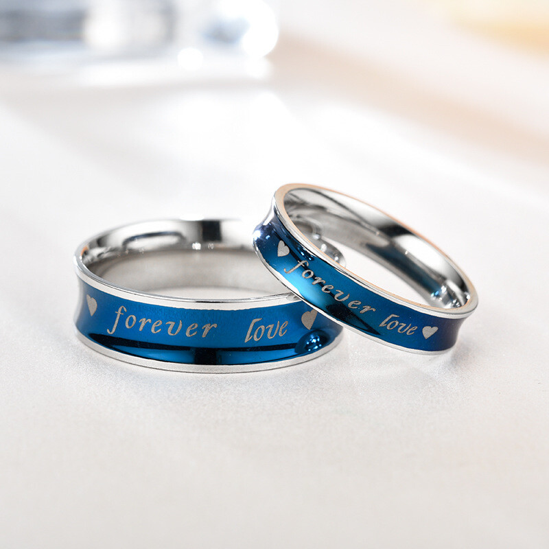 316L US Couple Ring Men/Women Forever Love Stainless Steel Wedding ...