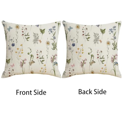 Spring Summer Floral Pillow Covers 18x18 Inch Sage 18x18 inch ...