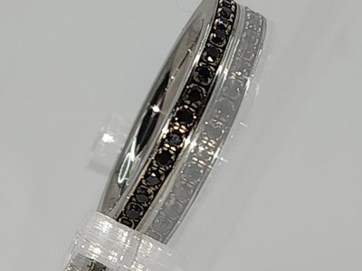 TeNo Steel Blaze Stainless Steel Ring with Black Cubic Zirconia Gems ...