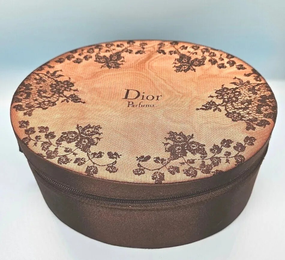 CHRISTIAN DIOR Parfums Jadore Black Satin Zipper Cosmetic Makeup Box | eBay
