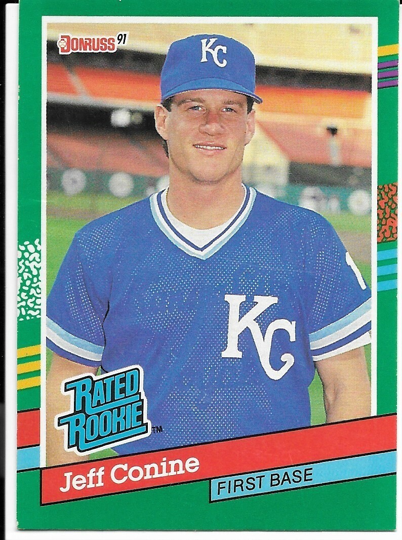 Jeff Conine - 1991 Donruss #427 - Royals Baseball Card - Rated Rookie ...
