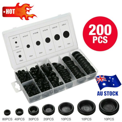 200X Rubber Grommets Blanking open/closed blind Grommet Set in Assorted ...