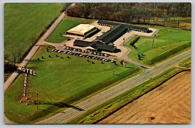 Derrick Motel Mt Gilead Ohio - Oil Derrick Road Sign - Aerial View 1969 ...