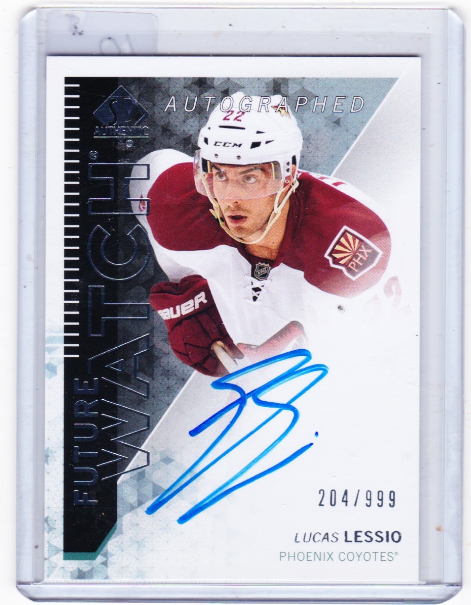 13-14 2013-14 SP AUTHENTIC LUCAS LESSIO FUTURE WATCH AUTO ROOKIE /999 ...