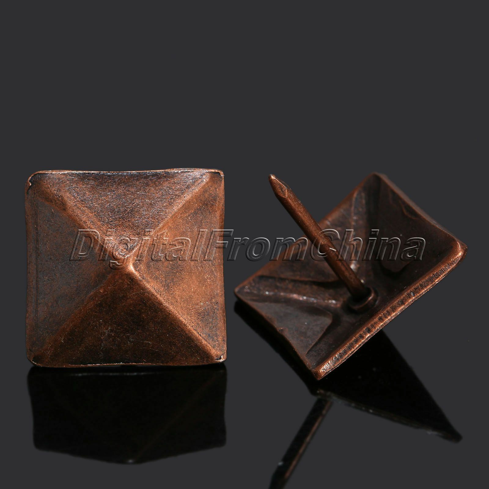 50Pcs Bronze Upholstery Nails Tacks Square Rivet Studs Furniture Soft ...