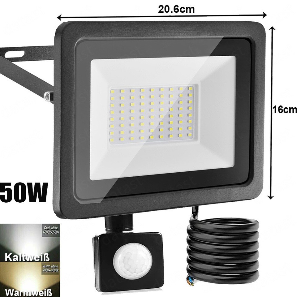 LED Strahler mit Bewegungsmelder LED Fluter Außenlampe Sensor IP65 ...