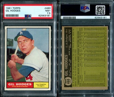 PSA 7.5 1961 Topps #460 Gil Hodges Los Angeles Dodgers G00 4281 | eBay