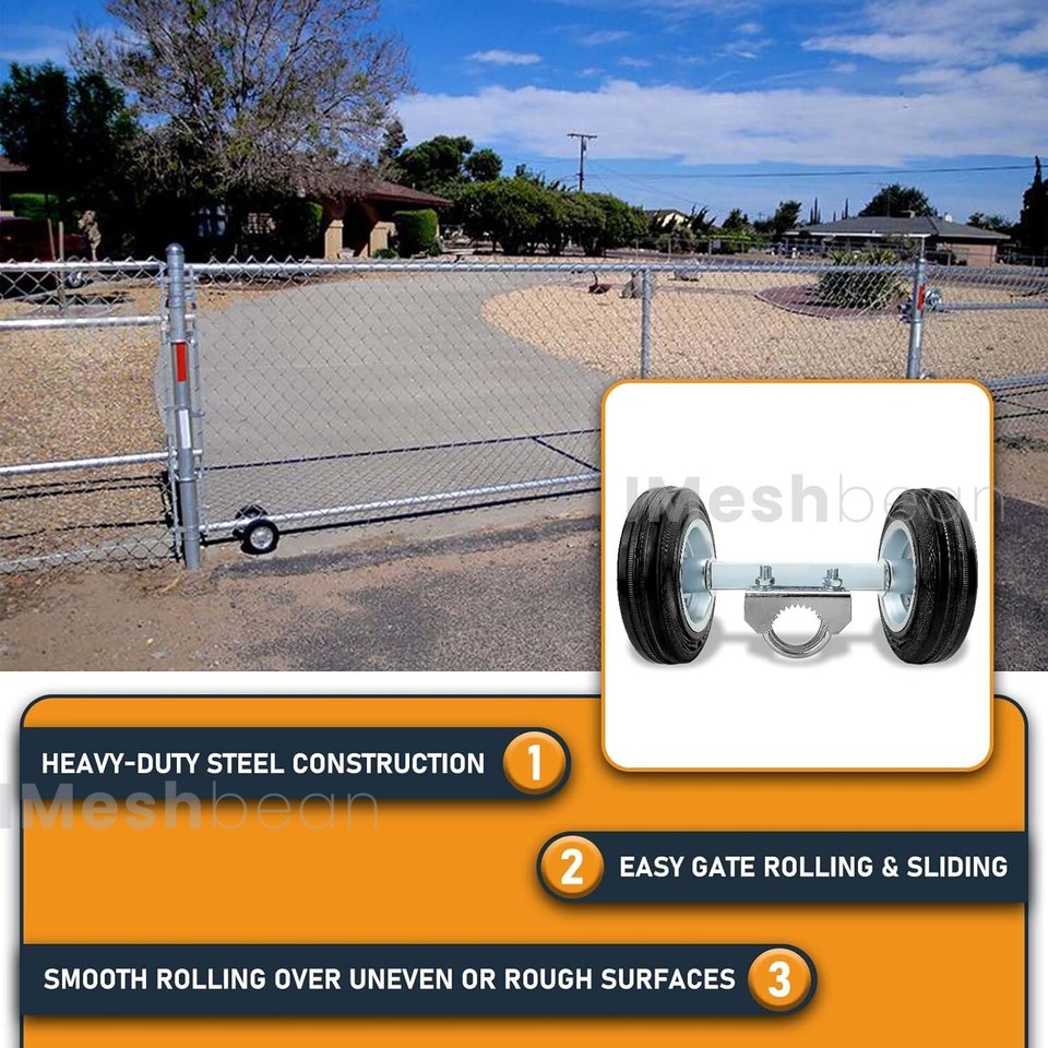 6 Inch Heavy Duty Rubber Rolling Gate Wheels for Chain Link Fence ...