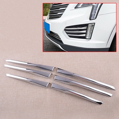 6x Chrome Trim Front Fog Light Lamp Trim Strip Fit For Cadillac XT5 ...