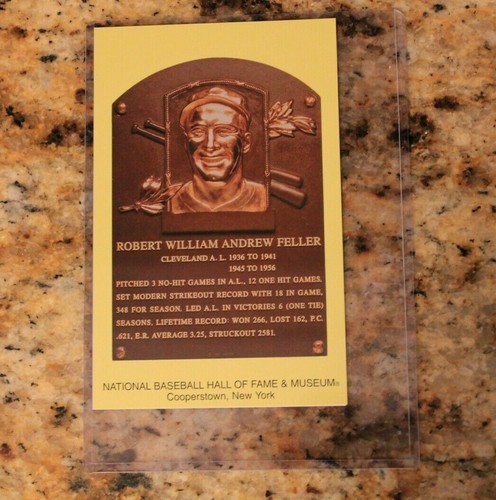 BOB FELLER RICHARD FERRELL COOPERSTOWN HALL OF FAME POSTCARD CARD | eBay