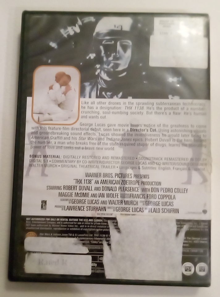 THX 1138 (DVD, 1971) Official Director's Cut George Lucas, Robert ...