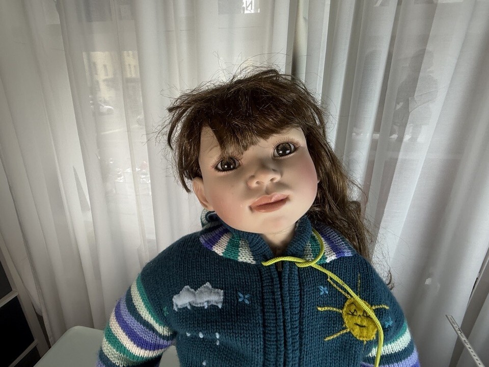 Artist doll, collector's item Christine Orange, vinyl doll, 103 cm ...