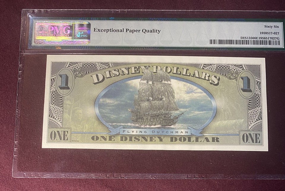 2007 Disney Dollar - $1 Pirates - Disney World Block F-F PMG 66 EPQ ...