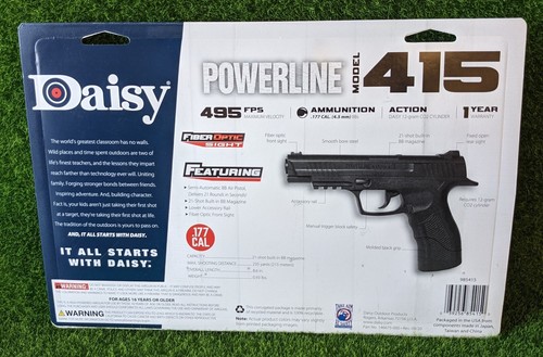 Daisy Powerline 415 BB Pistol Kit .177 Cal 495 FPS CO2 Matte Black ...