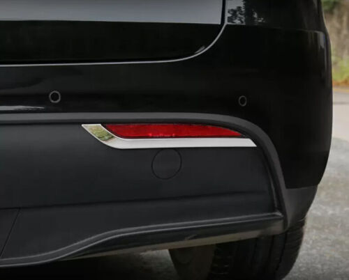 Chrome Steel Rear Fog Light Lamp Spoiler Strip 2Pcs For Tesla Model Y ...