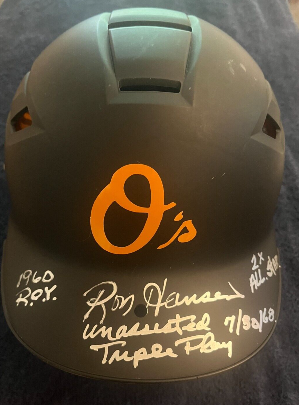 RON HANSEN AUTOGRAPHED BALTIMORE ORIOLES FULL SIZE BATTING HELMET W/COA ...