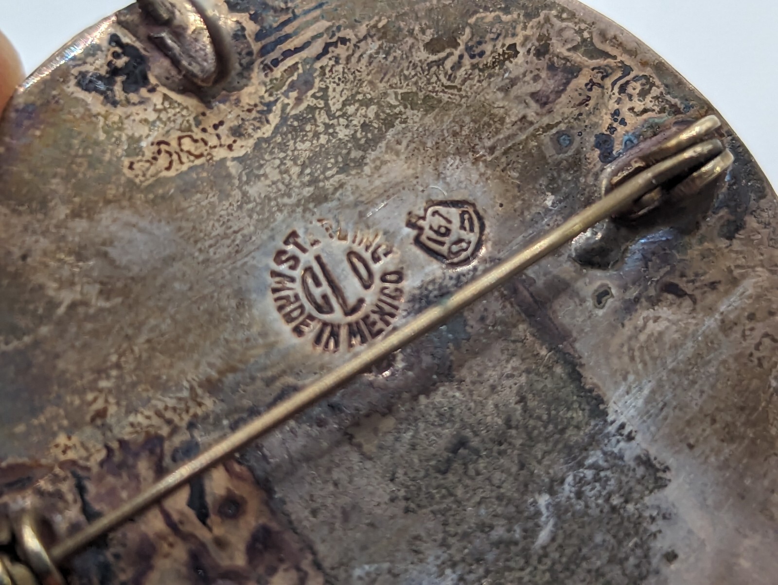 vintage aztec mayan tlaloc rain god silver pendant br… - Gem