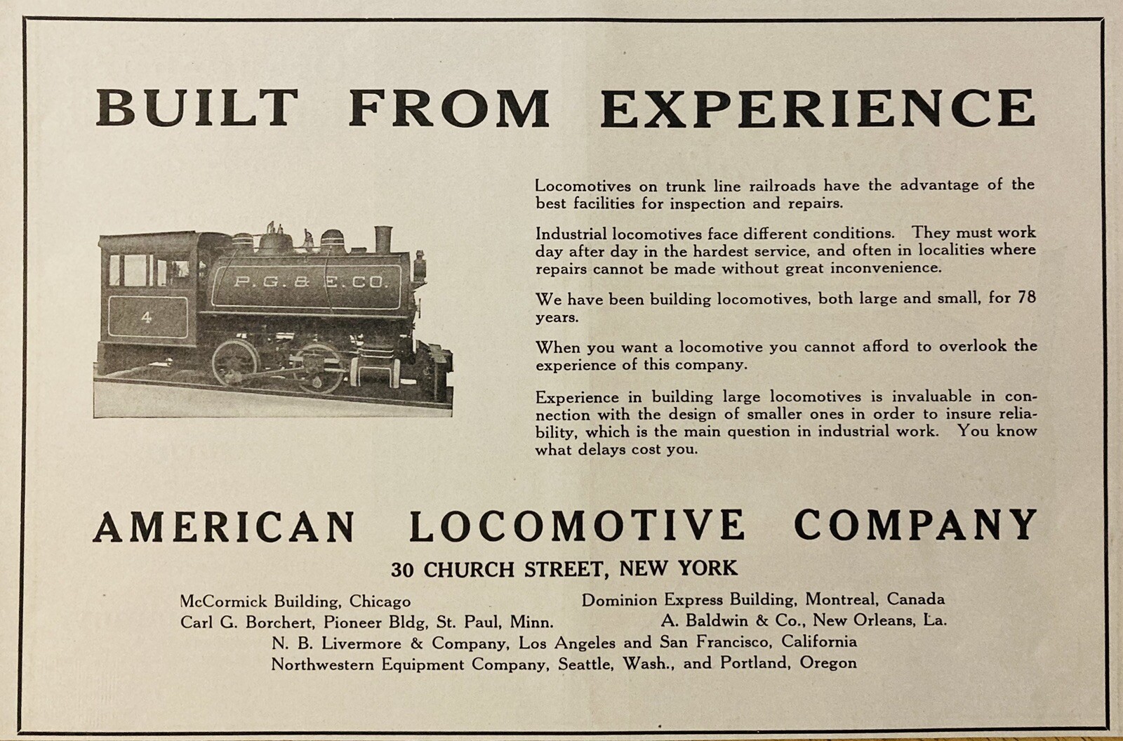 1913 AD.(N14)~AMERICAN LOCOMOTIVE CO. NYC. INDUSTRIAL LOCOMOTIVES | eBay