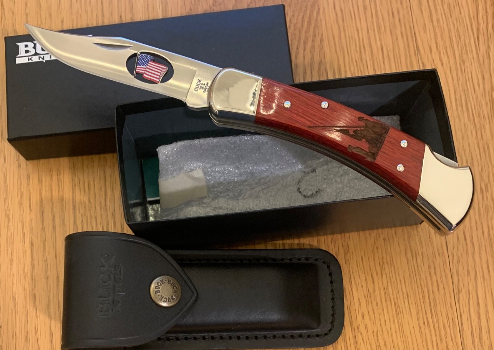 RARE BUCK 110 9/11 FLAG NY FIREFIGHTERS KNIFE NEVER USED IN BOX BT 1 | eBay