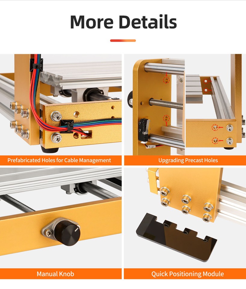 CNC 3018 Pro Max 500W Router Milling Drill Carving Machine Kit For PCB ...