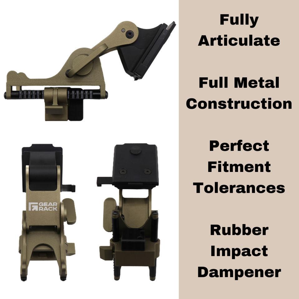 NEW Universal Rhino Mount NVG Full Metal Arm PVS-14 US Military Helmets ...